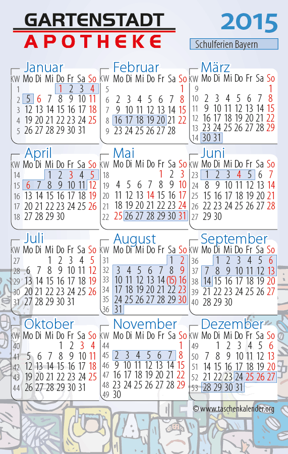 Taschenkalender im Scheckkartenformat für die Apotheke ...